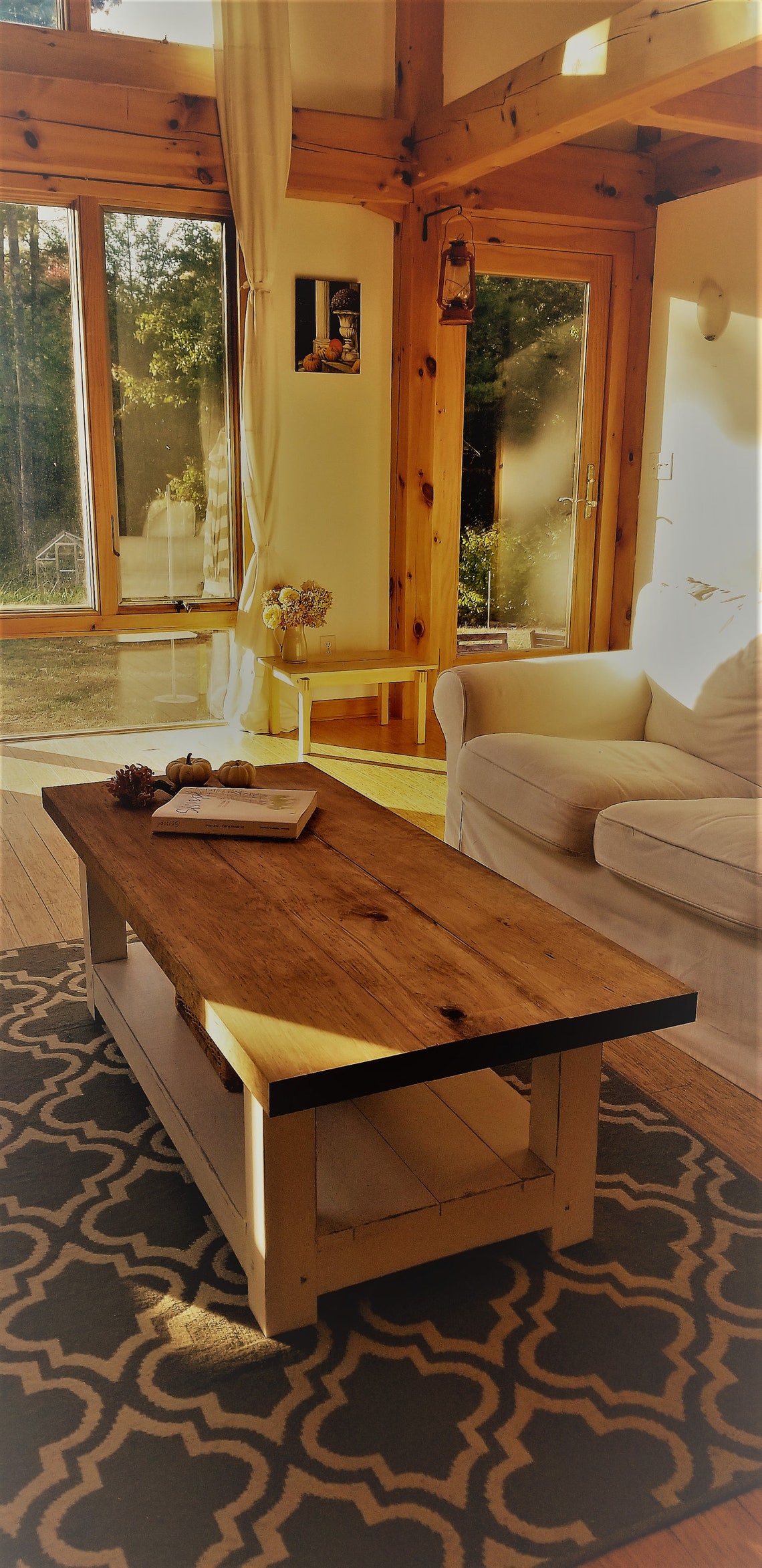 Handmade Rustic Coffee Table Solid White Oak Product Details - Etsy