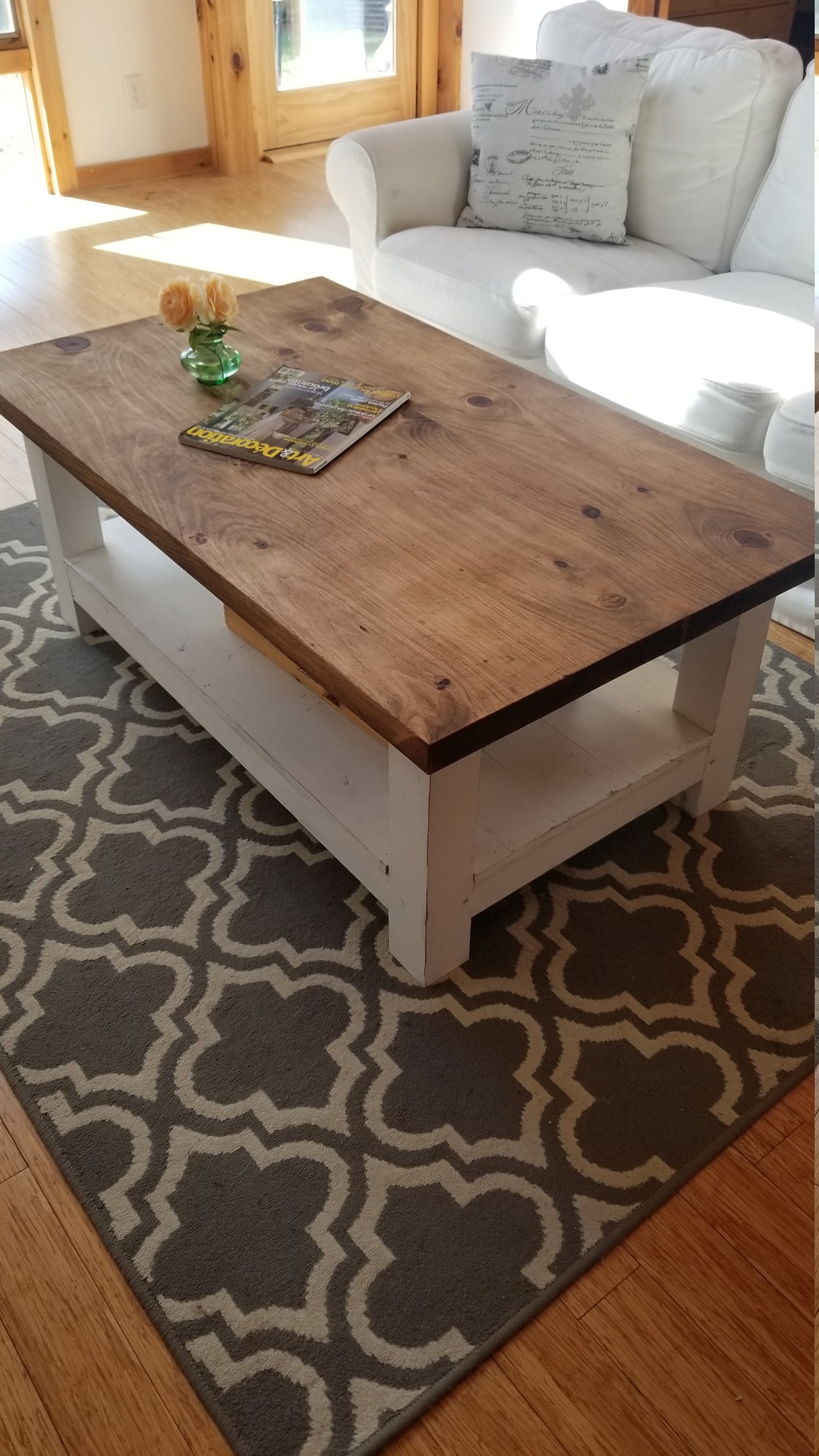 Handmade Rustic Coffee Table Solid White Oak Product Details | Etsy