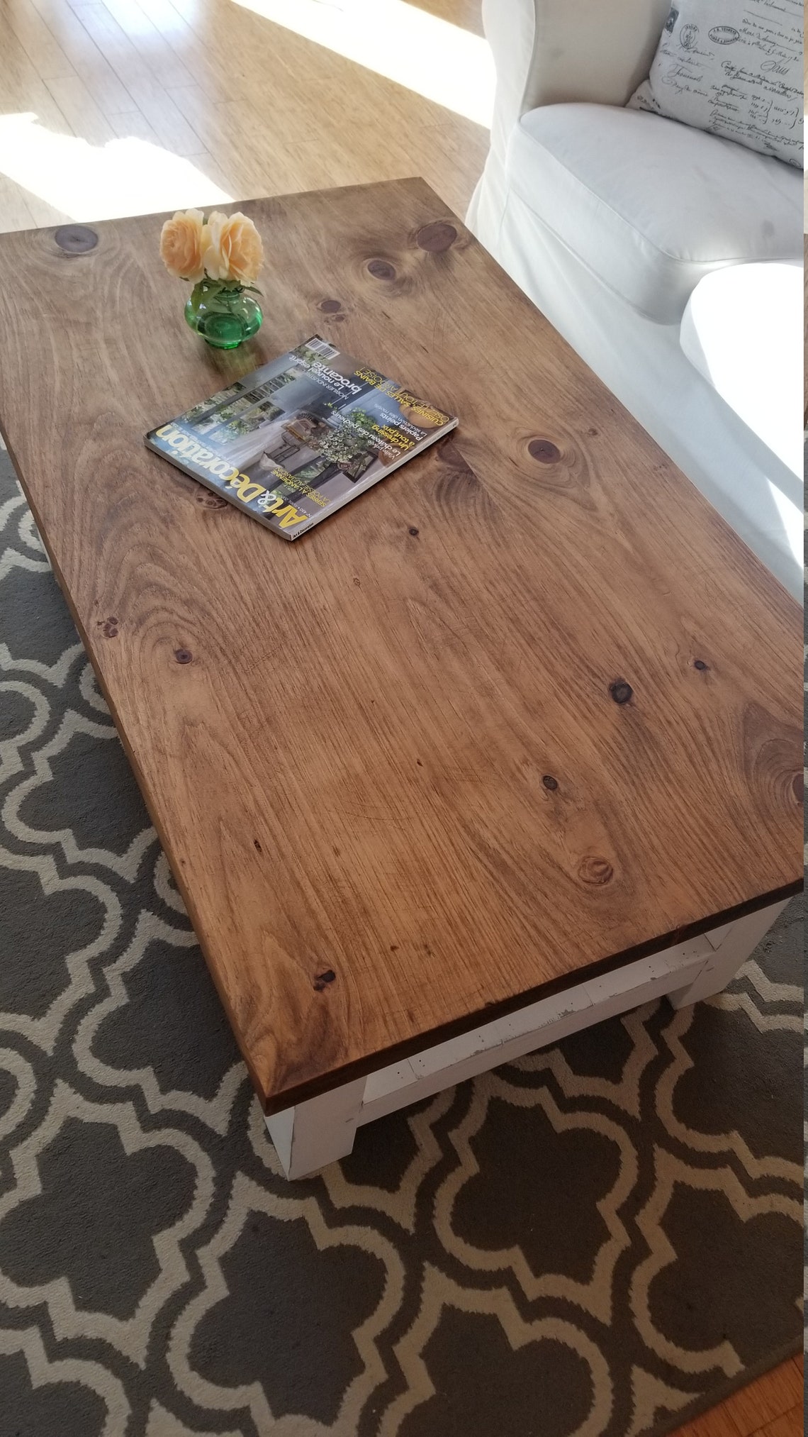 Handmade Rustic Coffee Table Solid White Oak Product Details - Etsy