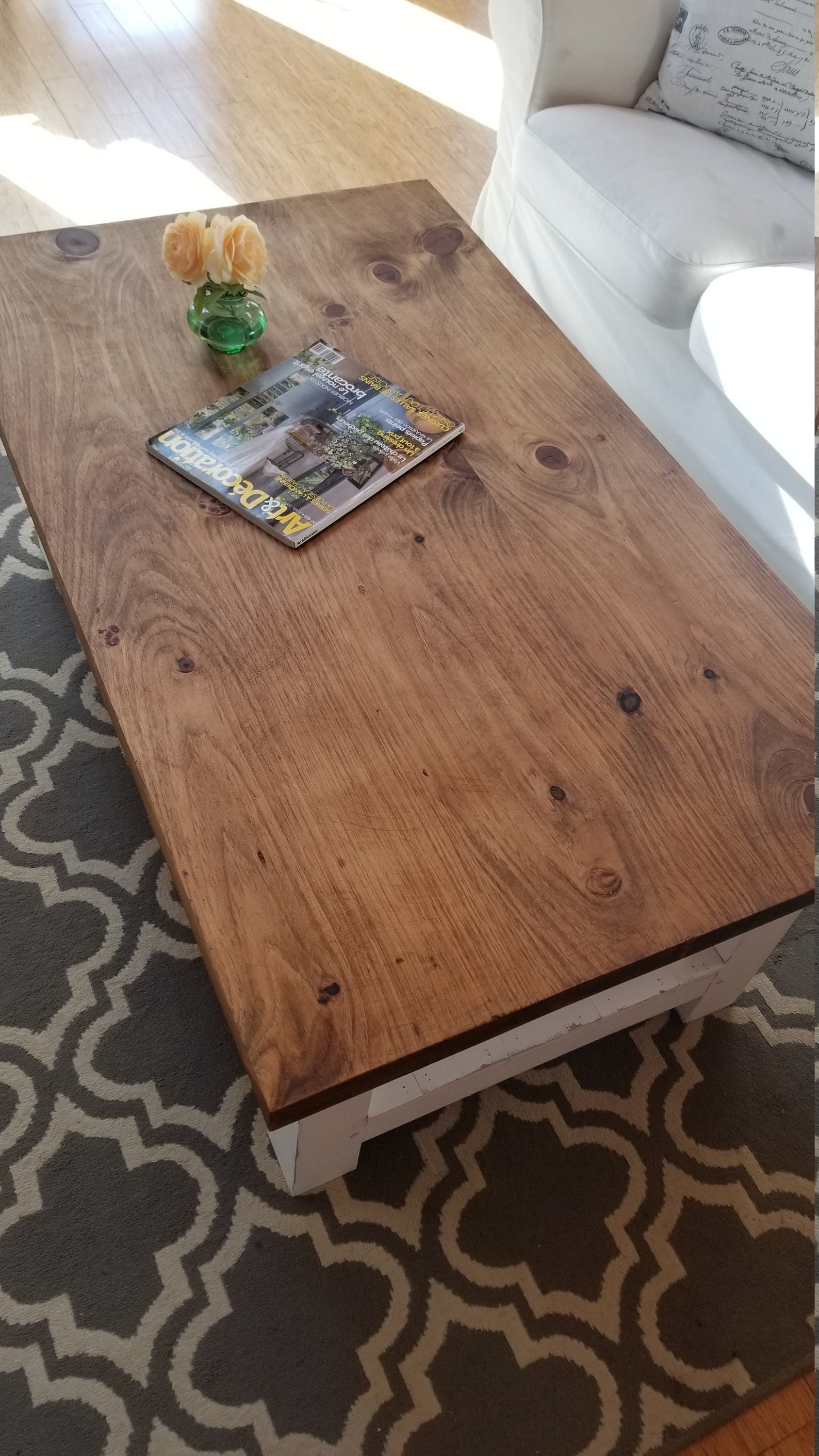 Handmade Rustic Coffee Table Solid White Oak Product Details - Etsy