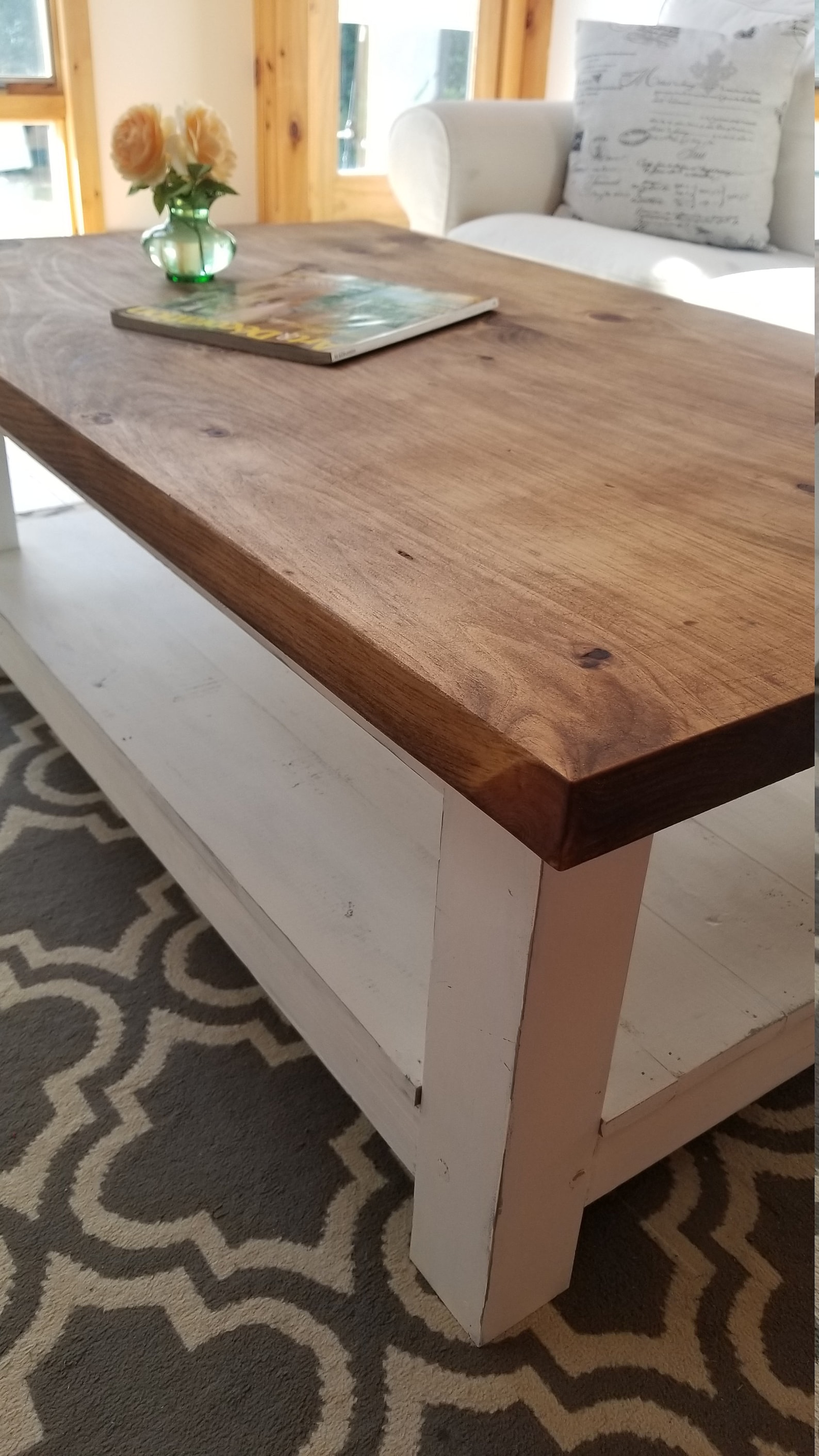 Handmade Rustic Coffee Table Solid White Oak Product Details - Etsy