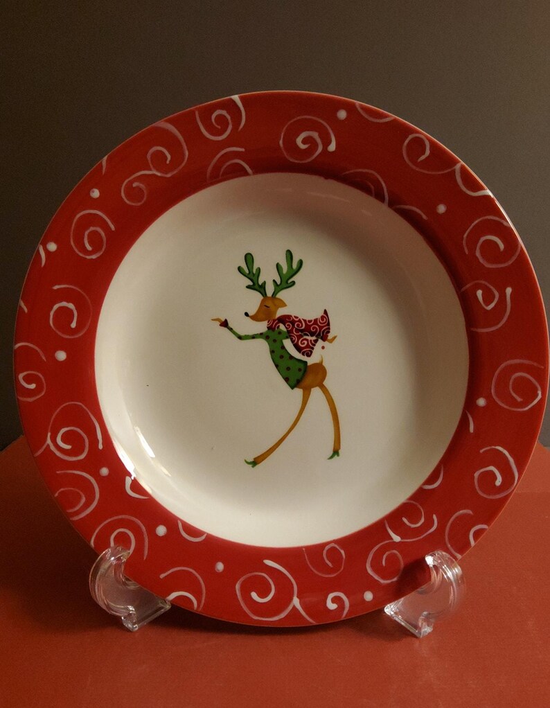Dancing Reindeer Dessert Plates - Set of Four - Etsy