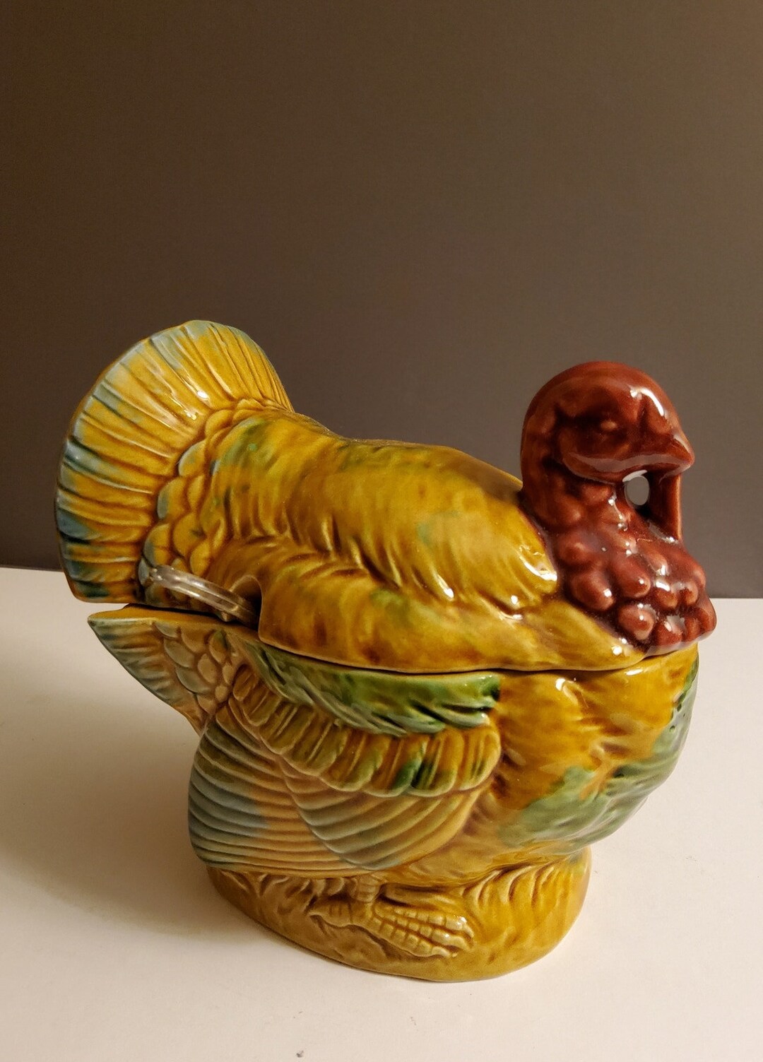 Ceramic Turkey Condiment Serving Piece With a Spoon by Lefton - Etsy