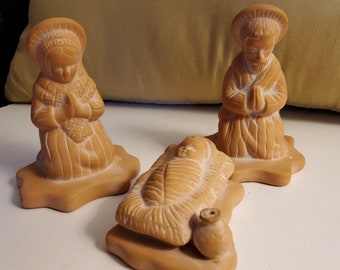 Small Ceramic Clay Terra Cotta Nativity Manger Stable Set of 14 Pieces ...