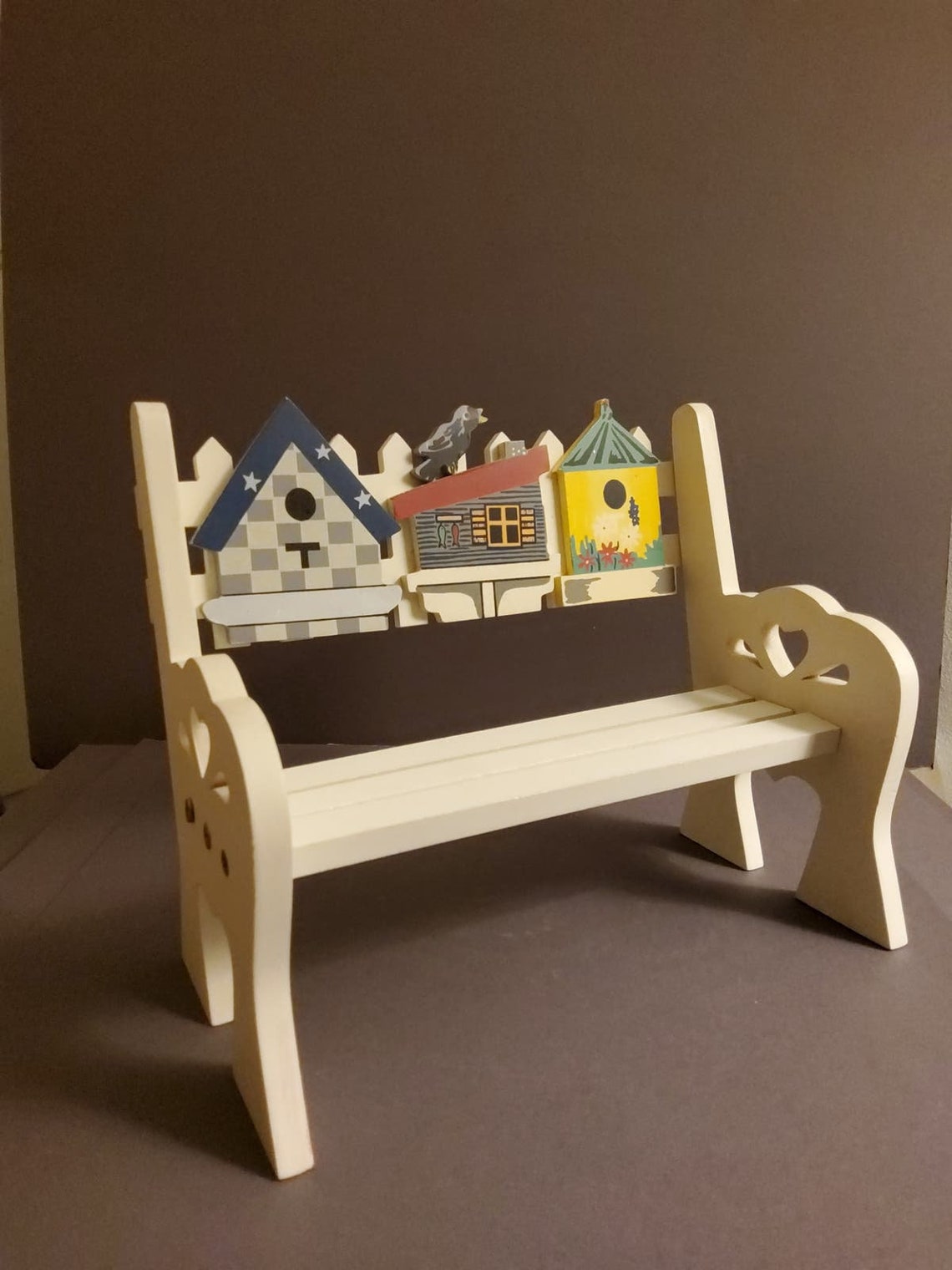 Wooden Birdhouse Bench, House of Lloyd - Etsy