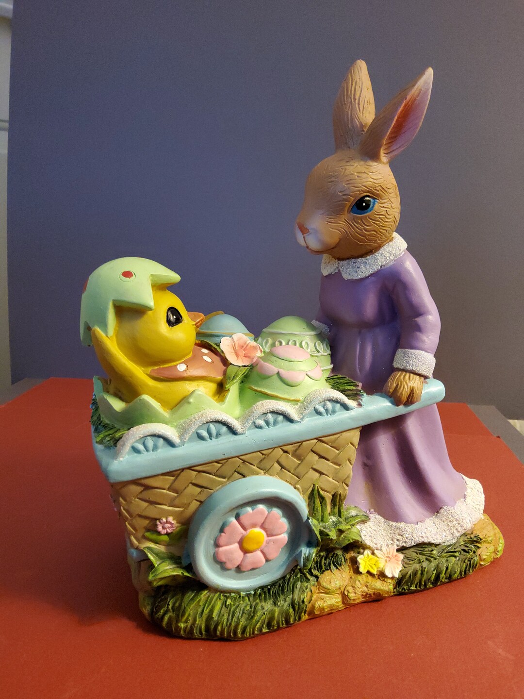 Mommy Bunny Pushing Baby Chickens - Etsy