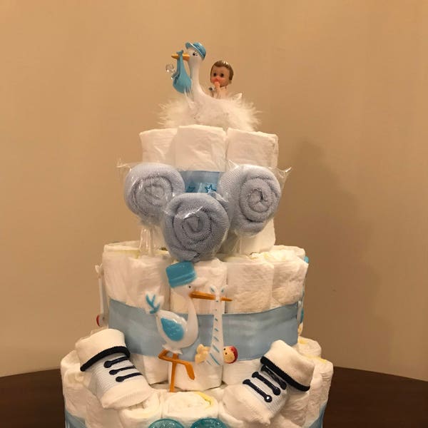 Stork Diaper Cake - Etsy