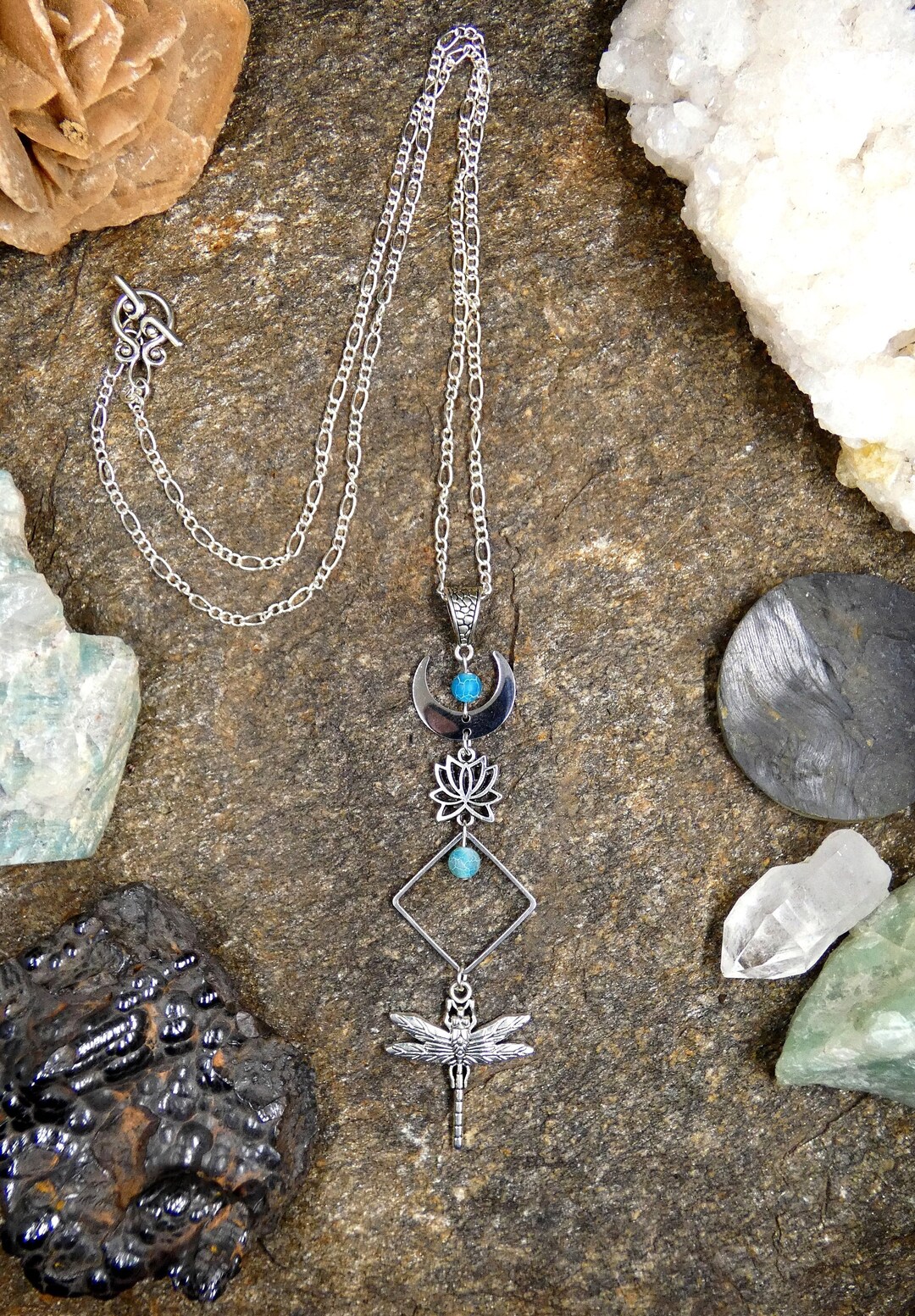 Lula Long Necklace With Cracked Agate Beads - Etsy