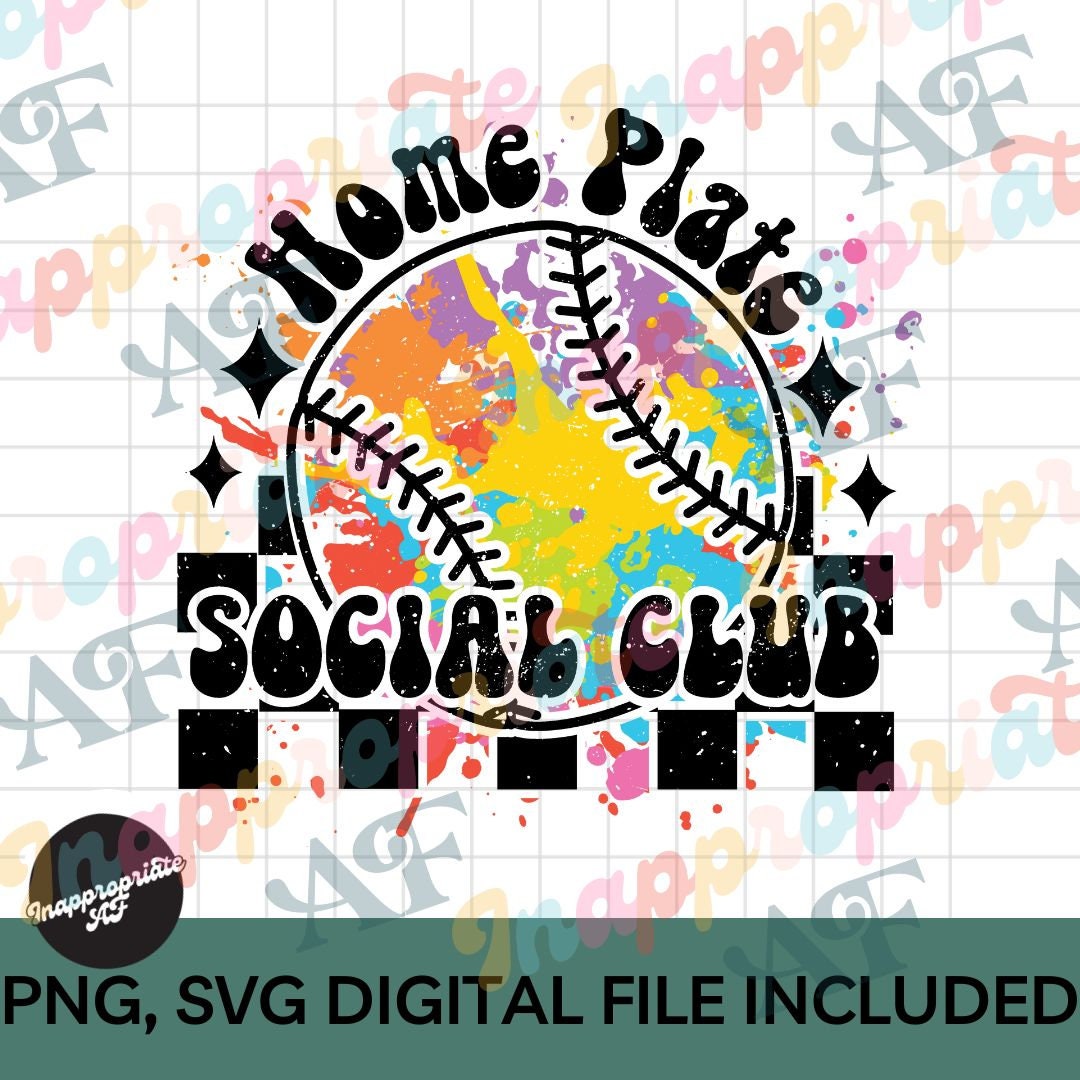 Home Plate Social Club | Grunge Splatter | Bestseller | Baseball ...