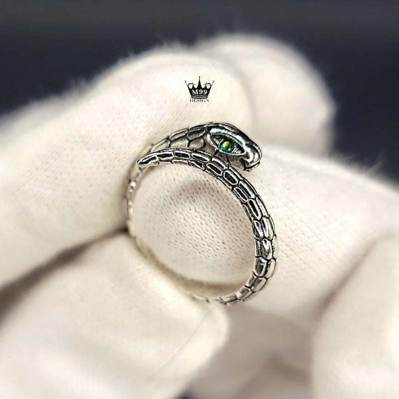 Green Snake Ring - Etsy UK