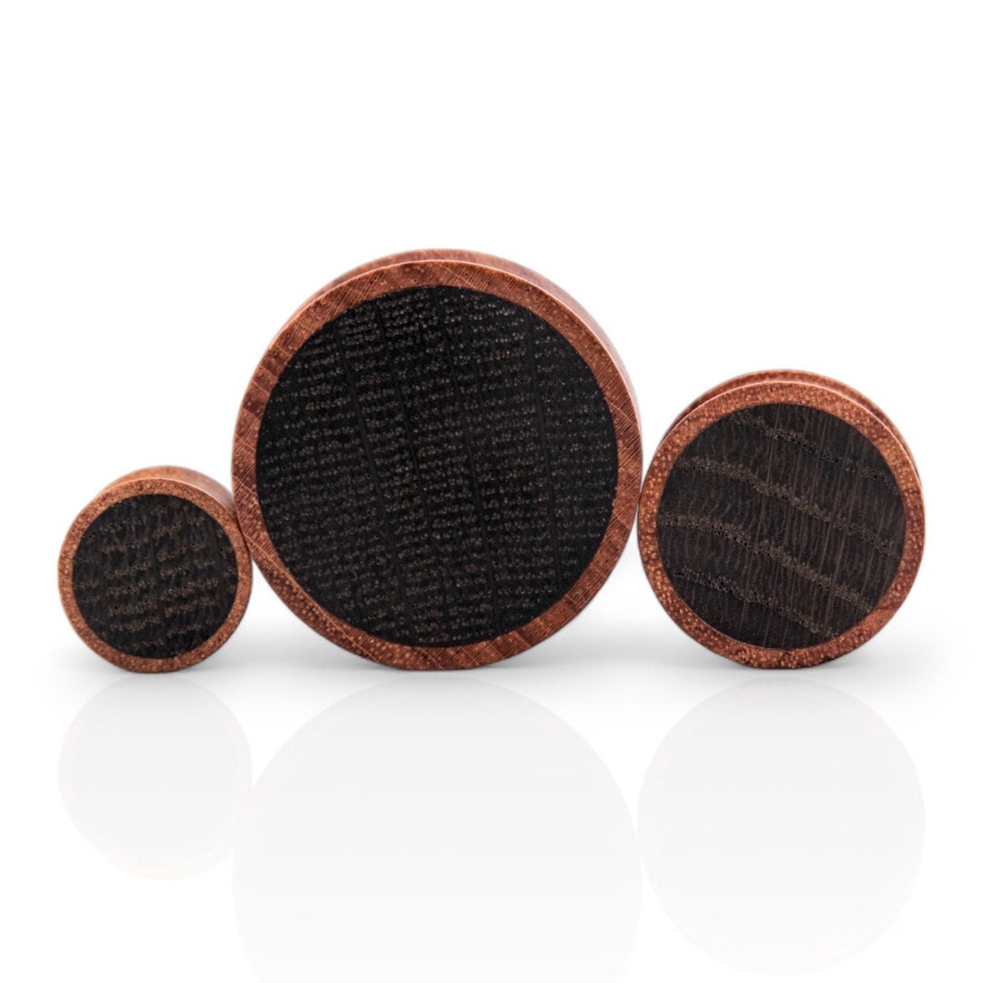 Black Wood Double Flare Plugs, Bespoke Custom Plugs, Plug and Tunnel ...