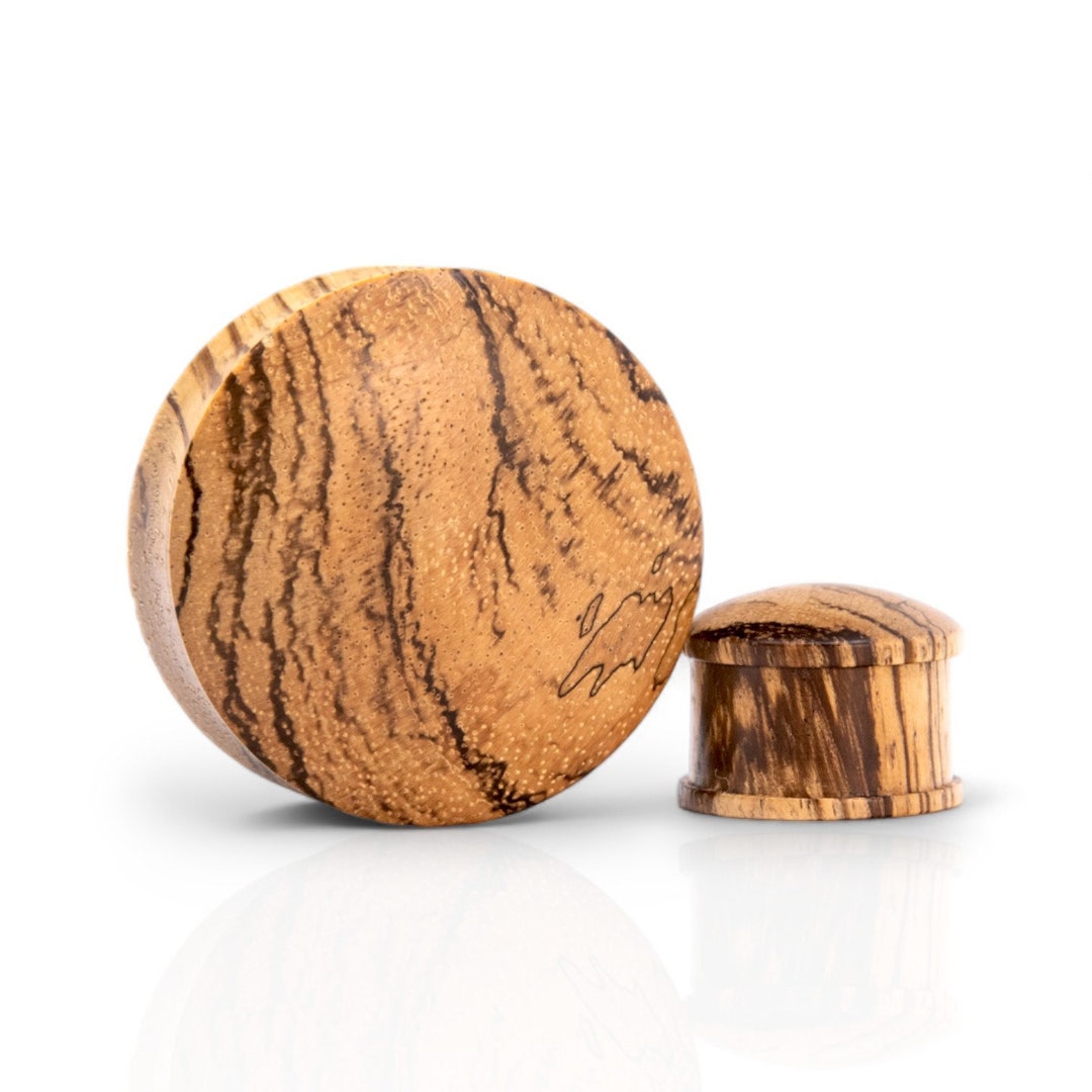 Convex Zebrano Wood Plugs, Custom Wood Plugs and Gauges, Zebra Wood ...