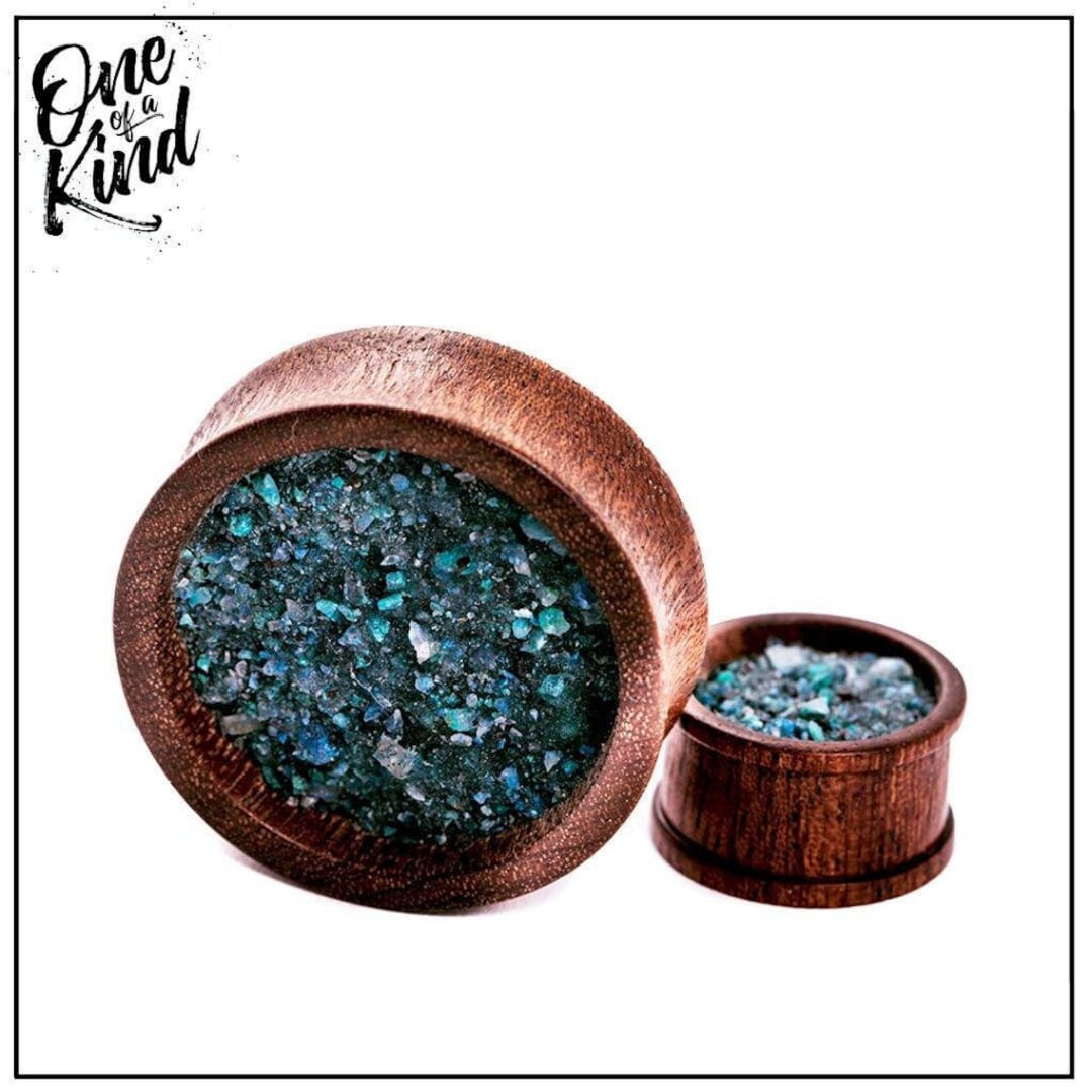 Custom Plug & Gauge Wood Gauge. Custom Natural Crystal Plugs, 10mm ...