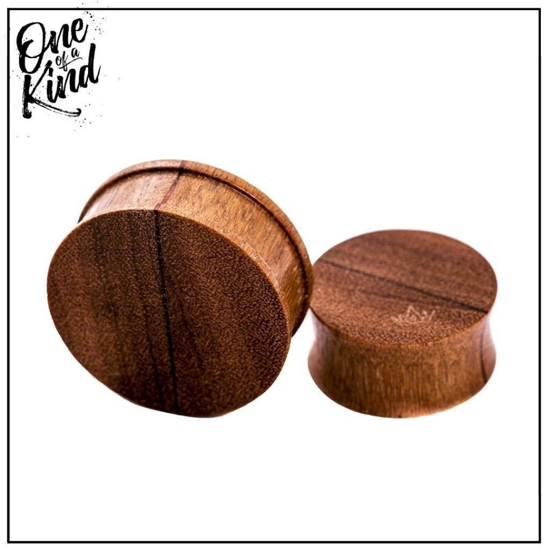 Custom Wood Gauge Tunnel 8 38mm TEAK Custom Wood Gauge priced per Plug ...