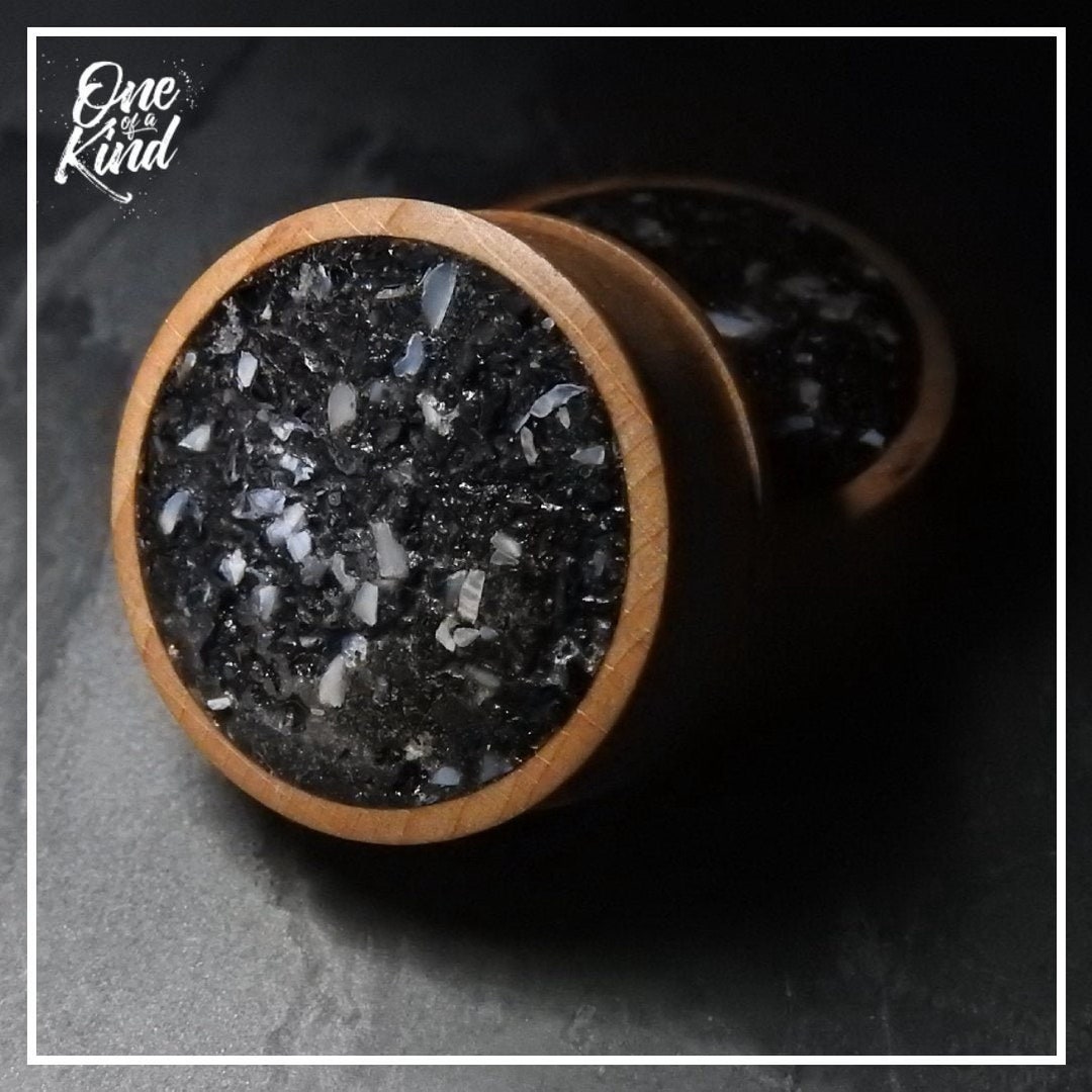 Wood Custom Plugs, Unique Black Plug Earrings, Steampunk Plugs, Ear ...