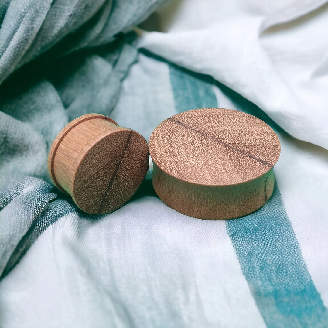 Hand Carved Wood Plugs: Cumaru & Mahogany Gauge Tunnel - Etsy