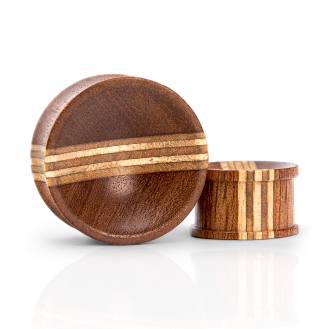 Concave Wood Gauge Plugs, Custom Concave Plugs, Plug and Tunnel Earring ...