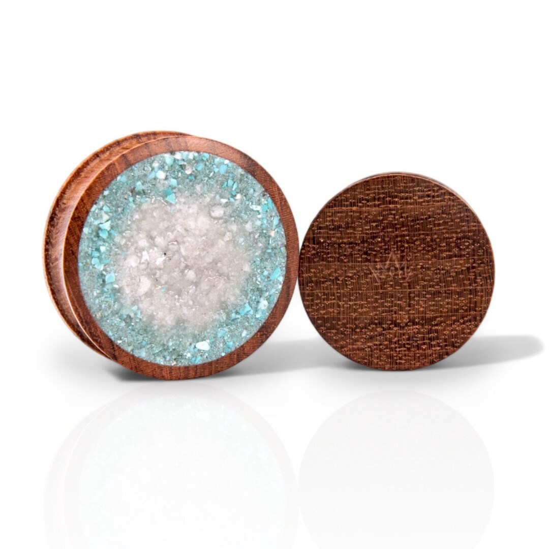 Turquoise Gauges, Custom Wood Plug, Turquoise Plugs, Real Stone Gauge ...