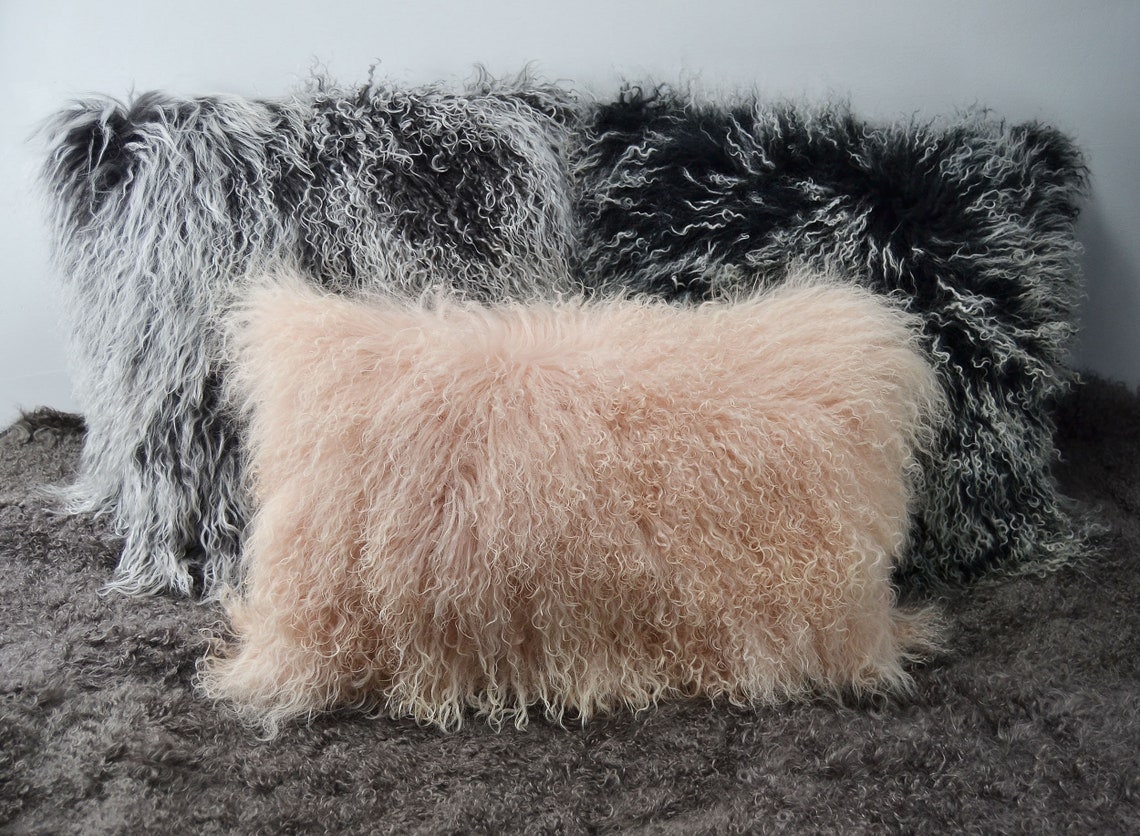 Tibetan Lamb Fur Pillow Cover Mongolian Lamb Fur Pillow - Etsy
