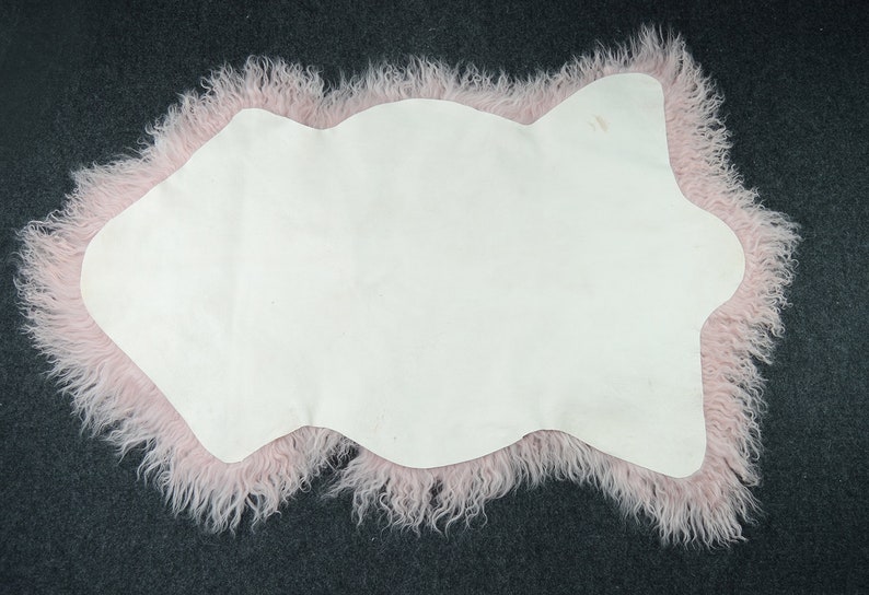 Real Genuine Tibetan / Mongolian lamb fur pelt rug Baby Pink | Etsy