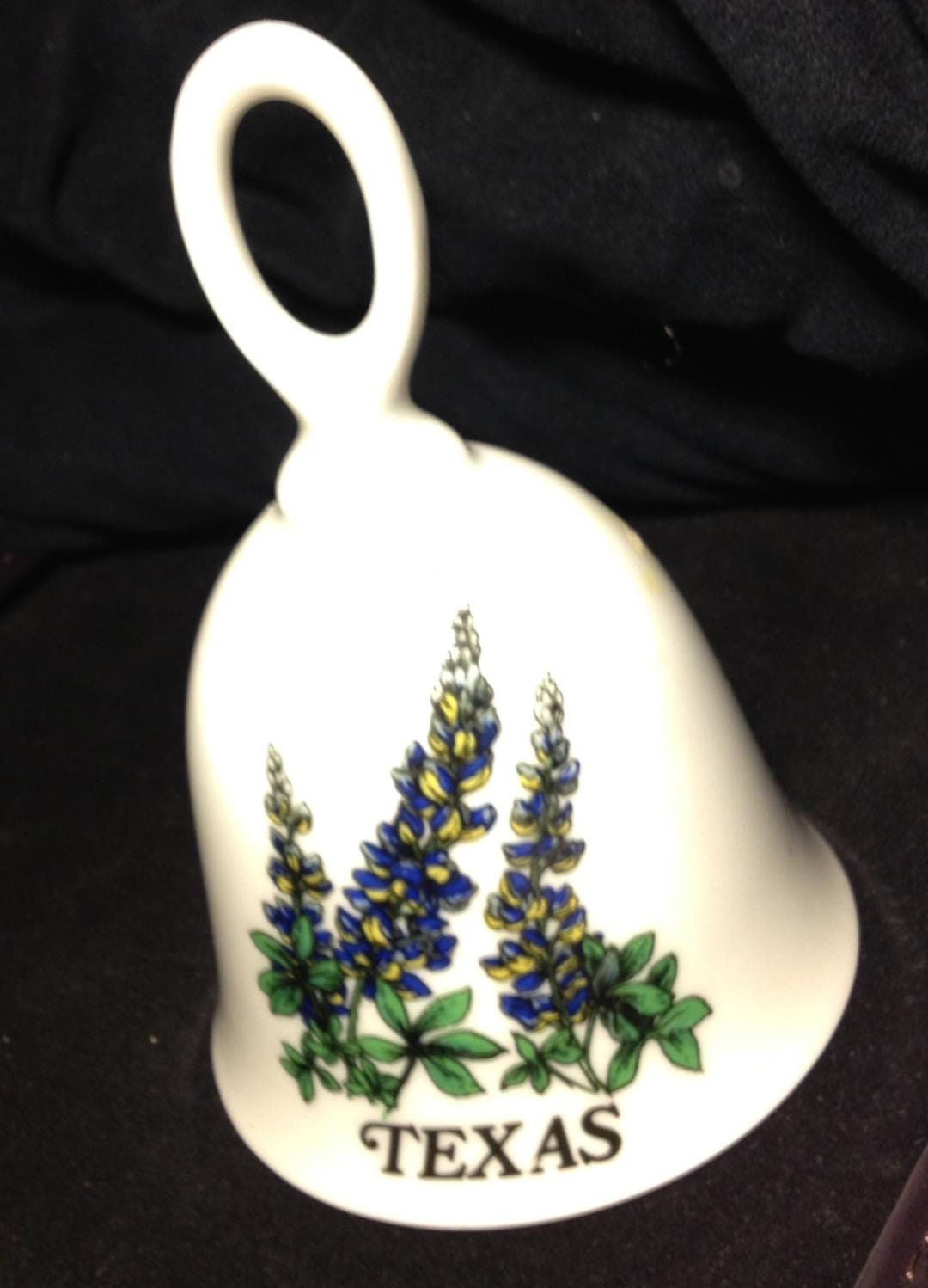 Texas 4-1/2" Bell "bone White" "dark Green Leaf""ringing Bell" the Base ...