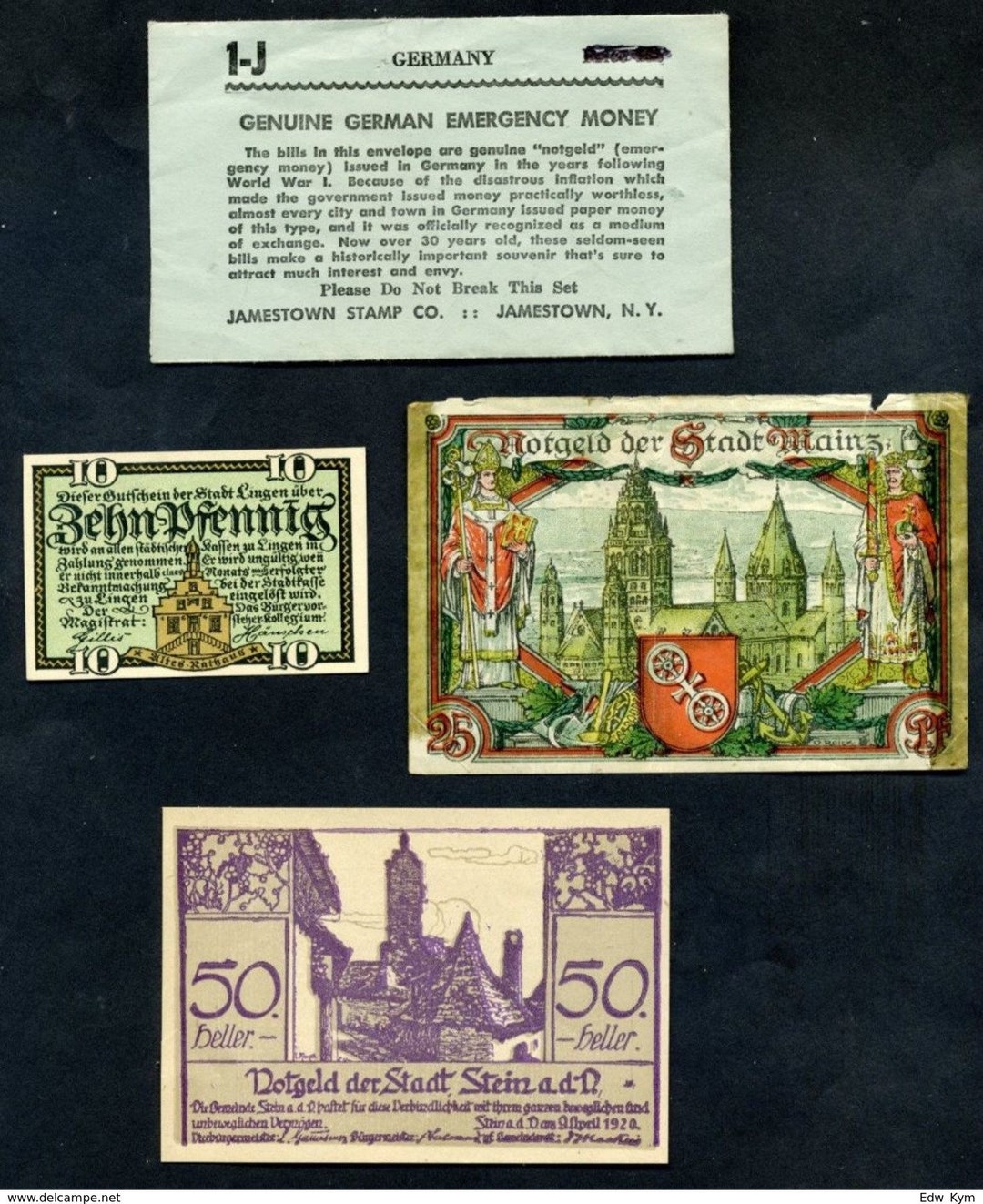 1920/1921 Notgeld 5 Ea Germany Emergency Money Notes Following WW1 ...