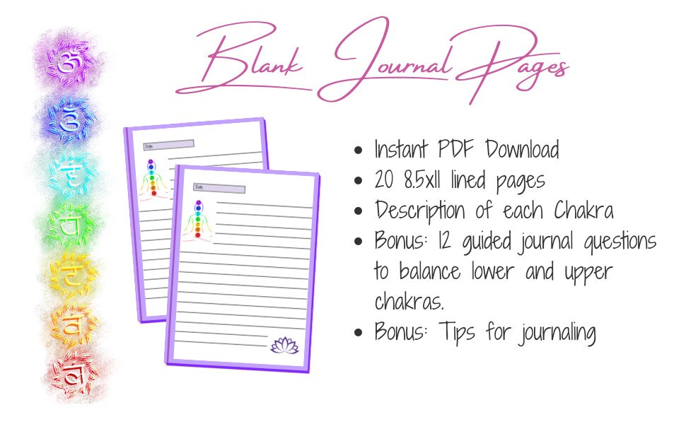 Blank Chakra Journal Pages, Printable Download - Etsy