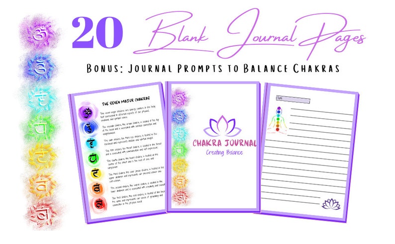 Blank Chakra Journal Pages Printable Download - Etsy