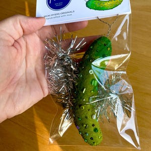 Beaded Felt Pickle Ornament: Handmade Christmas Decoration - Etsy