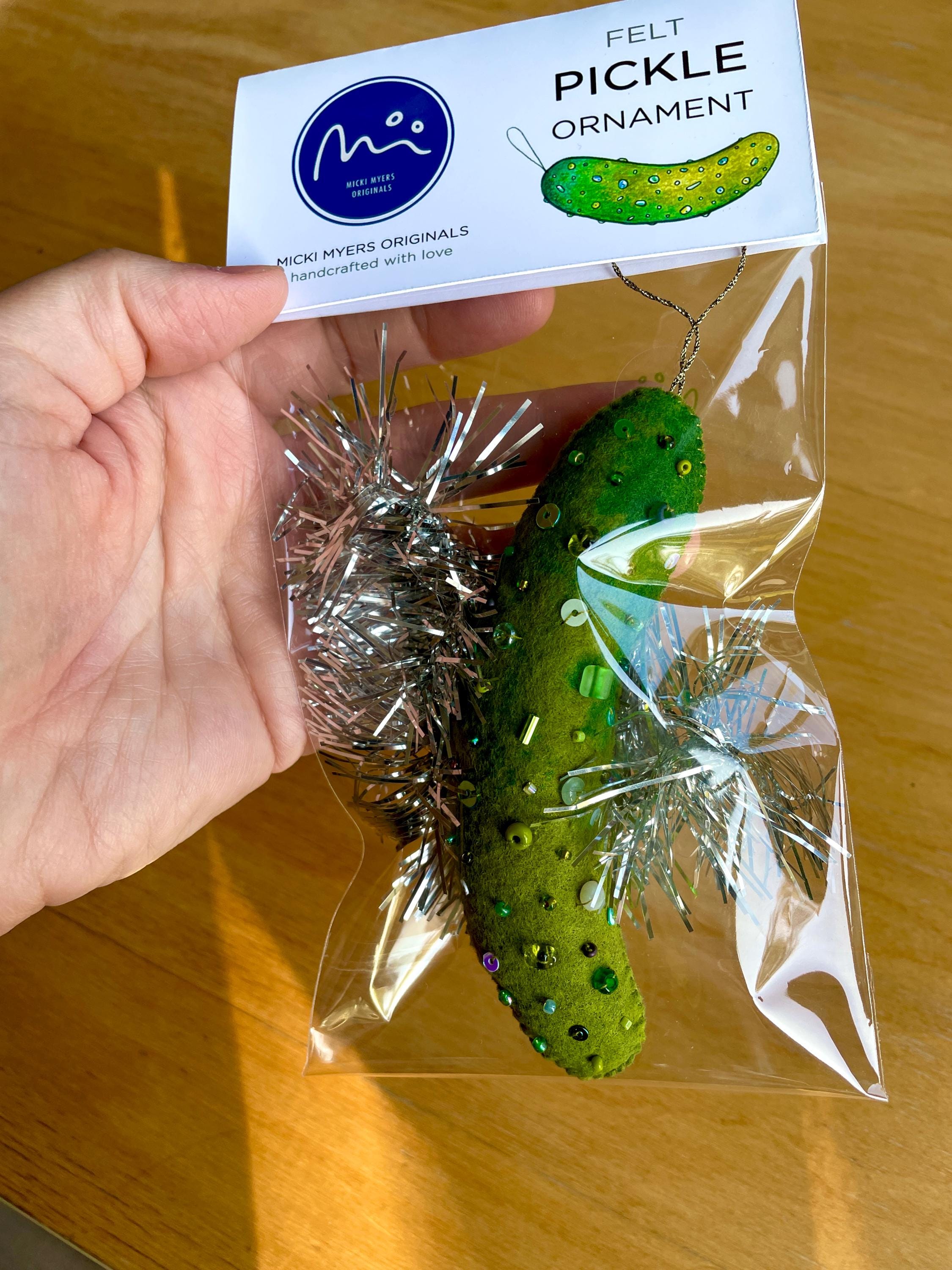 Beaded Felt Pickle Ornament: Handmade Christmas Decoration - Etsy