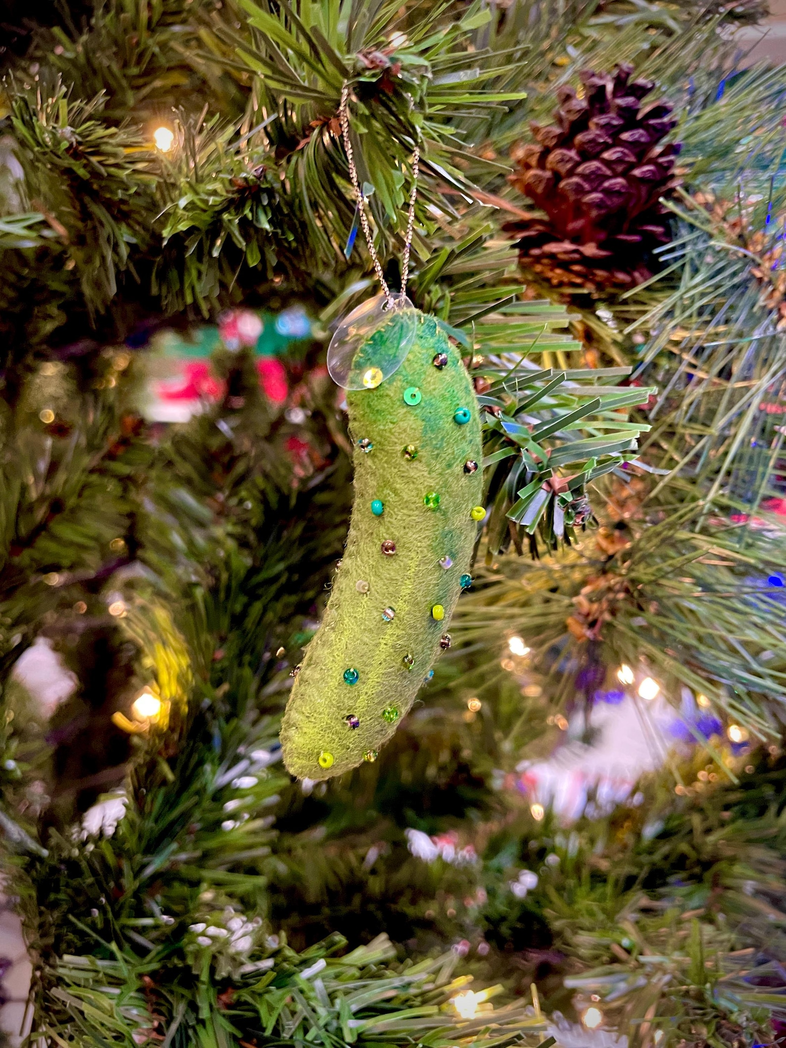 Beaded Felt Pickle Ornament: Handmade Christmas Decoration - Etsy