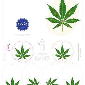 Cannabis Leaf Card and Gift Tags Instant Printable Download Print It ...