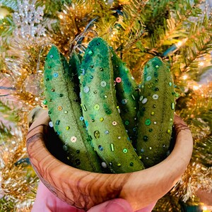 Beaded Felt Pickle Ornament: Handmade Christmas Decoration - Etsy