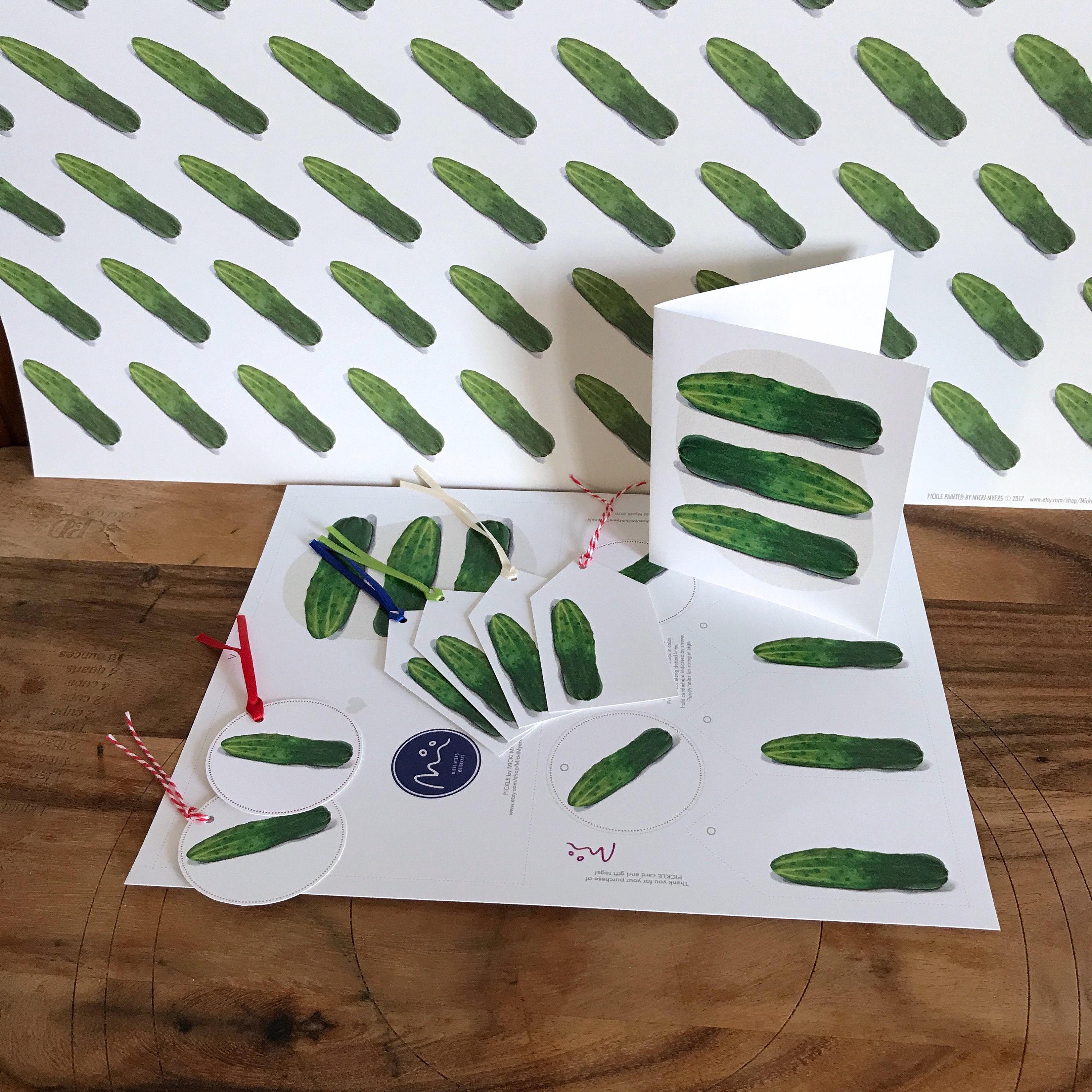 Printable Pickle Gift Tags, Downloadable Pickle Gift Tags, Pickle Gift ...