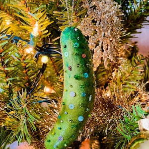 Beaded Felt Pickle Ornament: Handmade Christmas Decoration - Etsy
