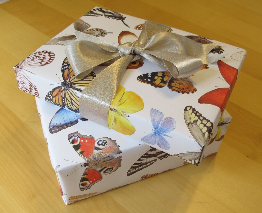 Butterfly Gift Wrap: Hand-painted Realistic Insects, Thick Paper (20x29 ...