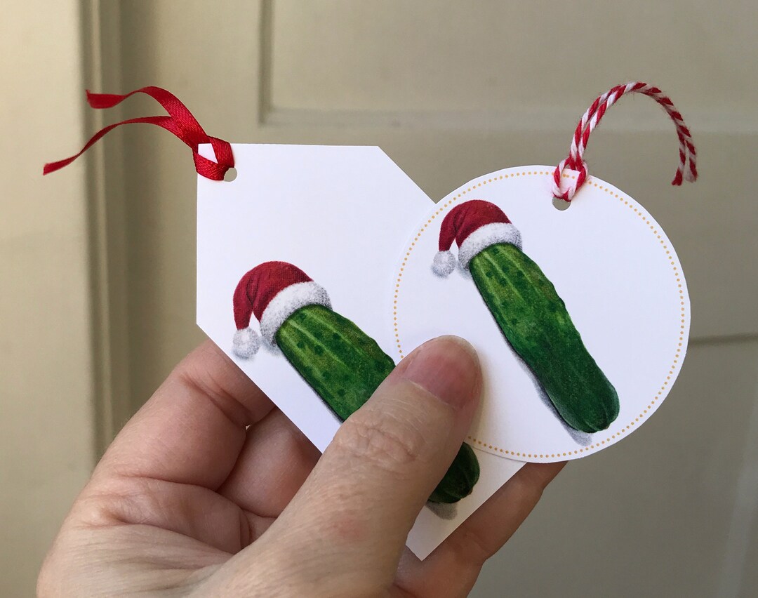 Santa Pickle Card and Gift Tags • Instant Printable Download • Print It ...