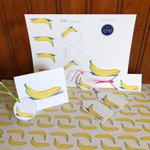 Banana Gift Tags & Card: Playful Printable PDF Download - Etsy