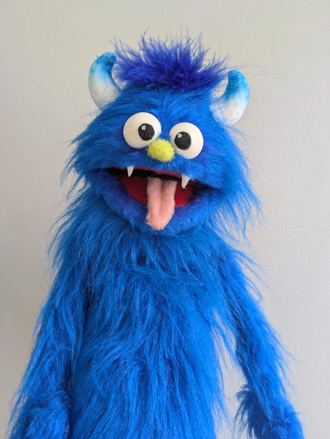 Jacob Small Blue Fuzzy Monster Puppet - Etsy