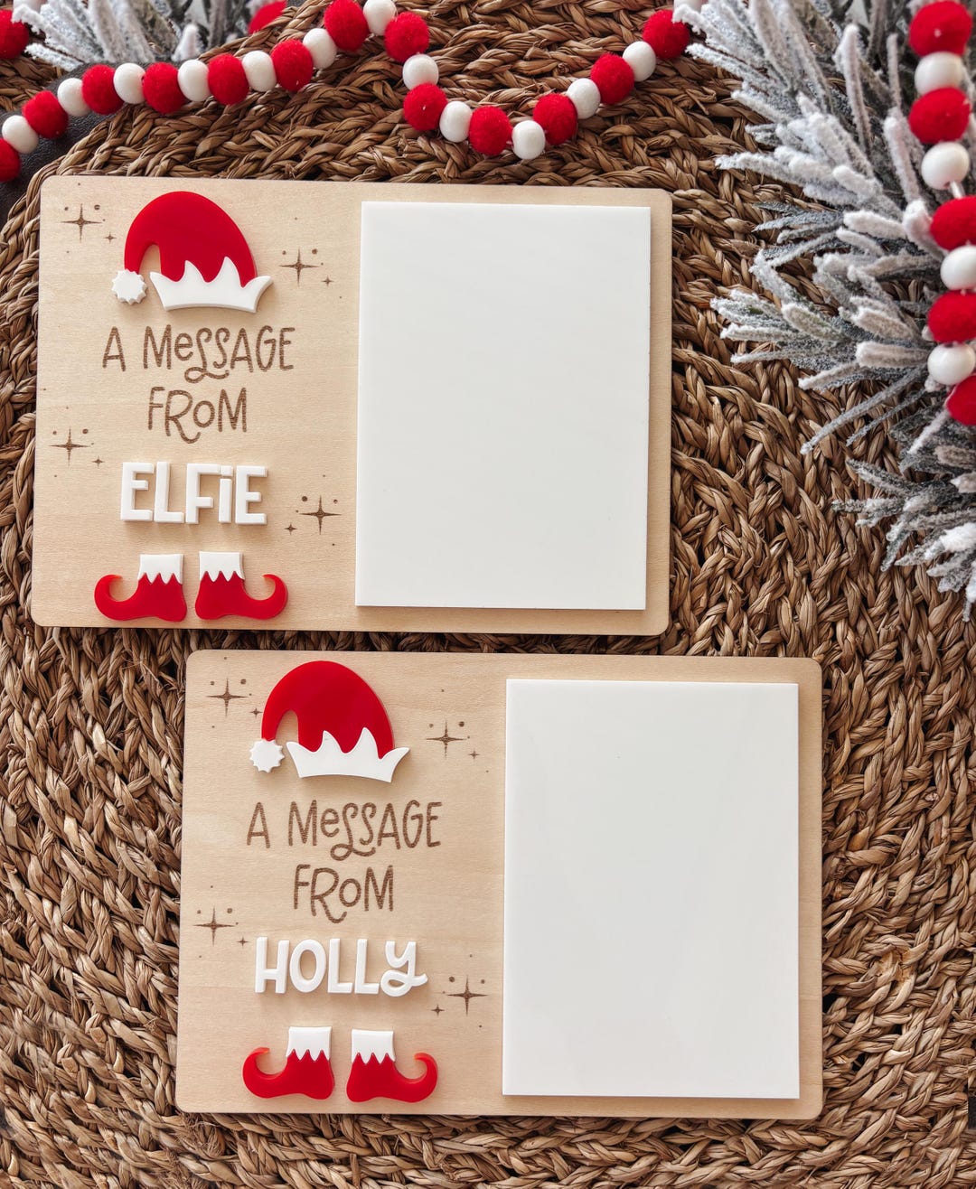 Personalized Elf Message Board, Engraved Christmas Tradition - Etsy