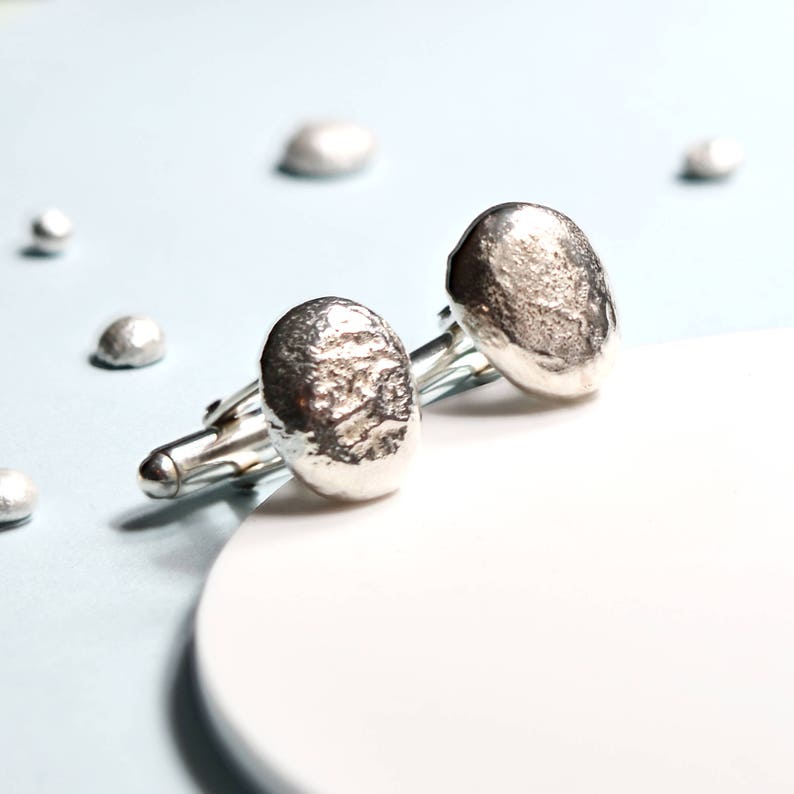 Silver Cufflinks, Nugget Cufflinks, Textured Cufflinks, Solid Cufflinks ...