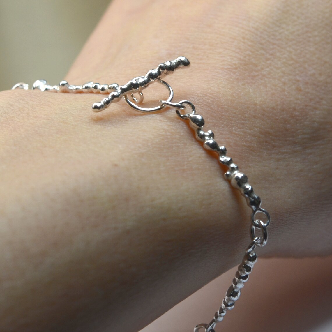 Pebble Bracelet, Handmade Bracelet, Silver Bracelet, Solid Silver ...