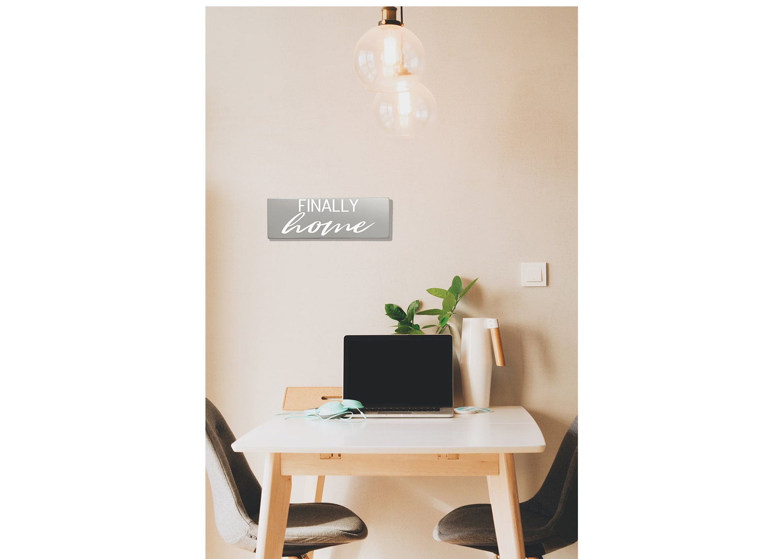 Finally Home Handmade Minimalist Black Gray White Wood Sign | Etsy