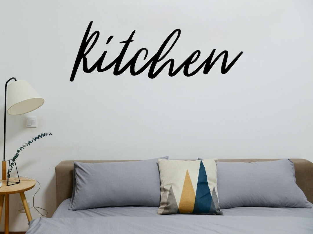 Kitchen Cursive Vinyl Sign Decal & Sticker for Car Home Decor Wall Art ...