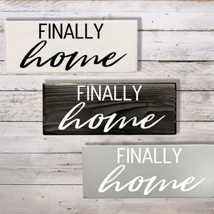Finally Home Handmade Minimalist Black, Gray, White Wood Sign Home Art ...