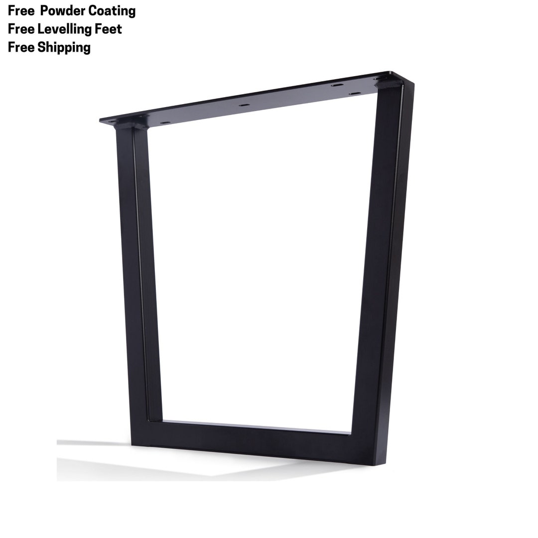 Set of 2 Trapezoid Metal Table Legs Black (10" - 28") for Dining ...