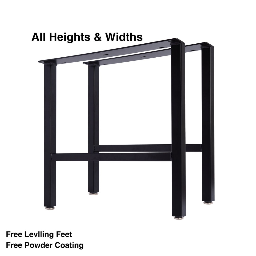 H-frame Metal Table Legs Set of 2 (10" - 35") for Dining, Coffee or ...