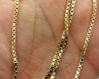 14k gold box chain | Etsy