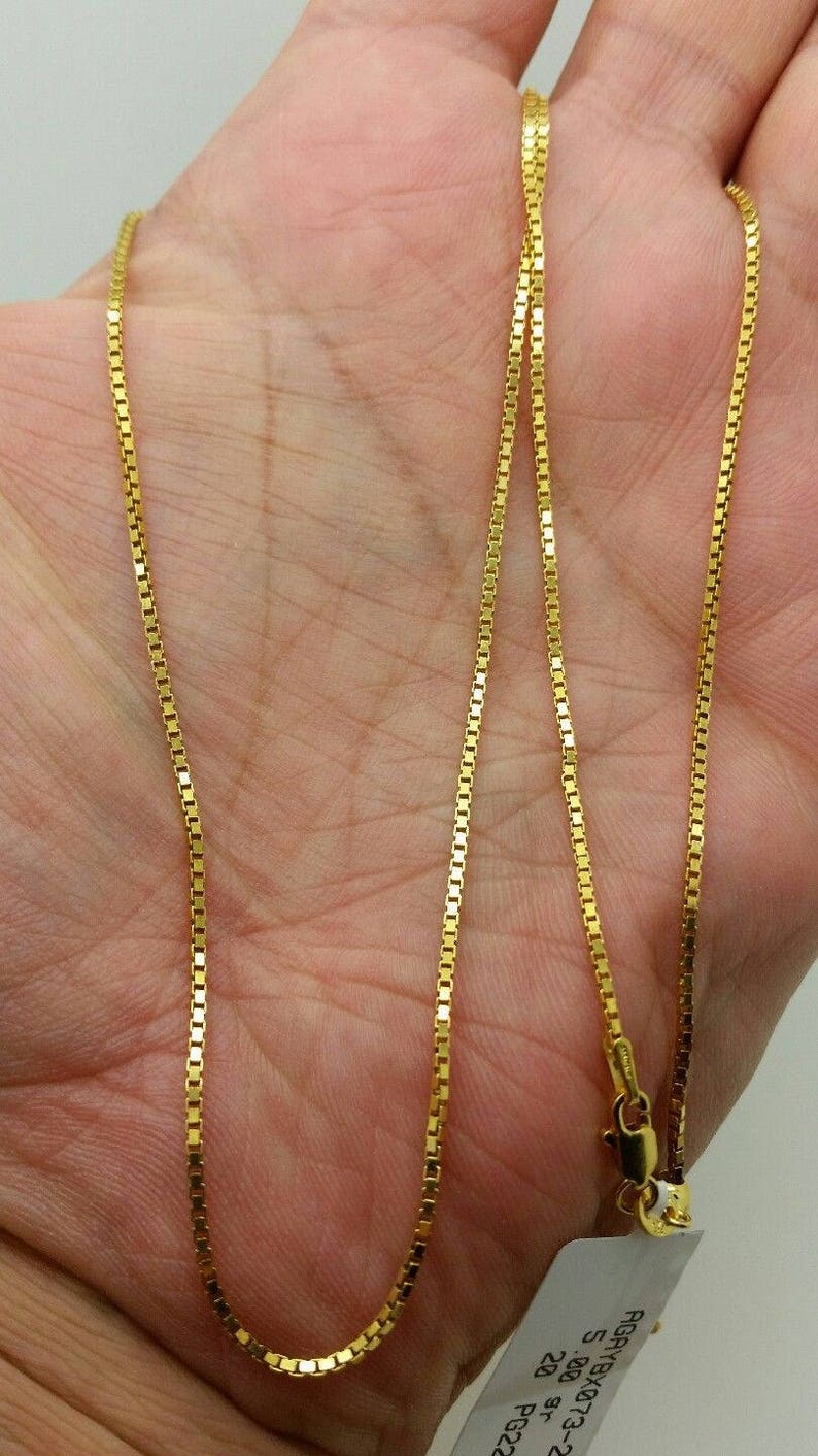 925 Sterling Silver Solid 14k Gold Box Adjustable Chain | Etsy