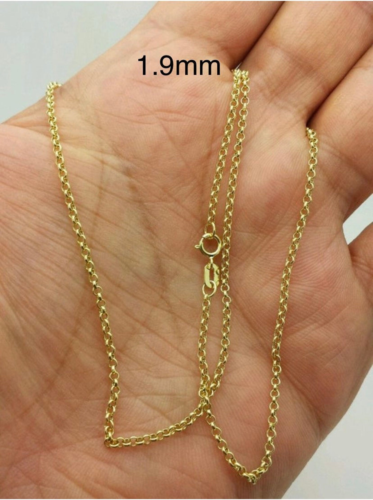 10k Yellow/white Gold Round Rolo Link Necklacerolo | Etsy